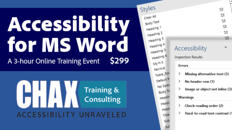 Accessibility for MS Word – Chax Accessibility Training