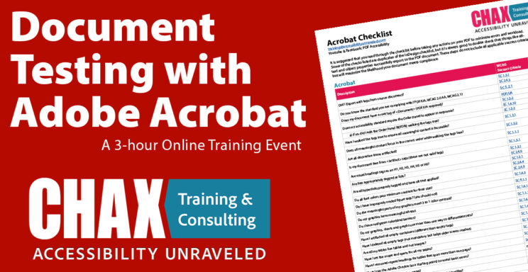 Accessibility Testing for Adobe Acrobat – Chax Accessibility Training