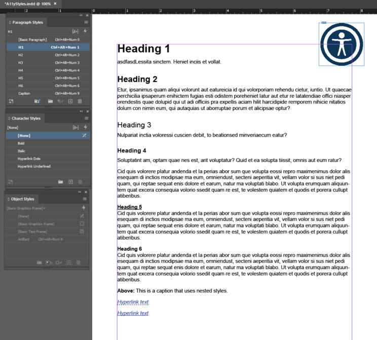 Accessible InDesign Styles Template – Chax Accessibility Training