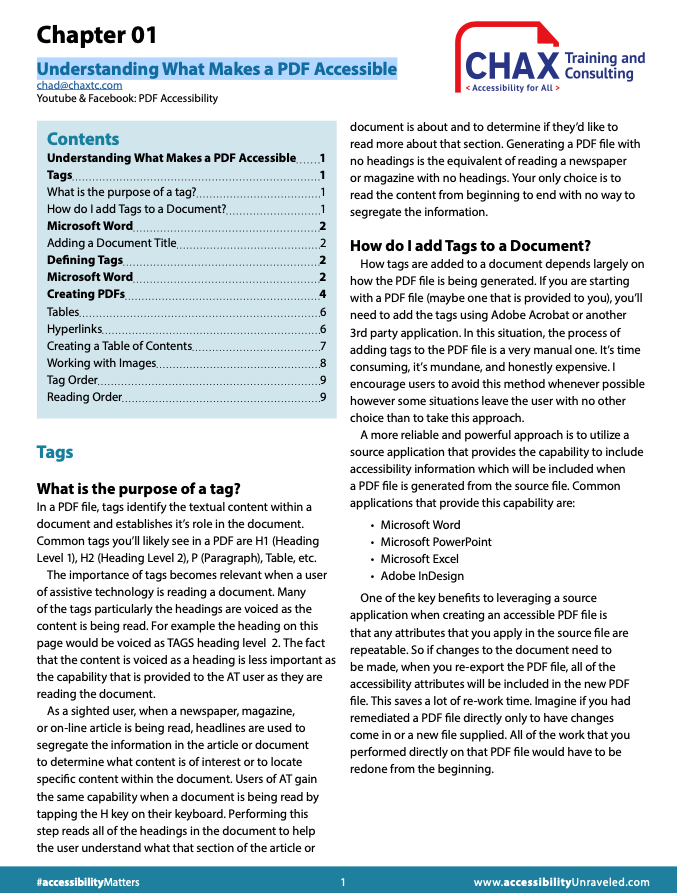 Understanding What Makes a PDF Accessible – Chax Accessibility Training